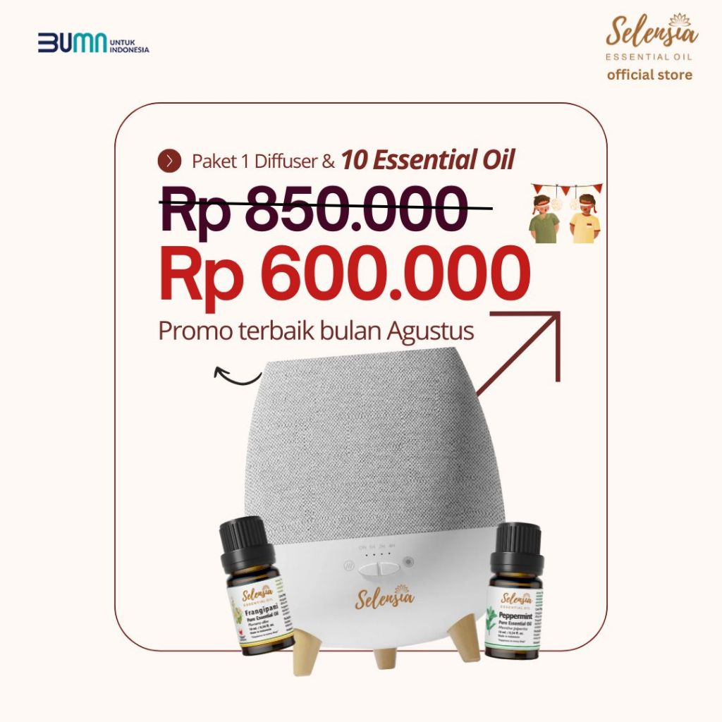 Jual Promo Merdeka Selensia Bundling Paket Serenity Diffuser 300ml with ...