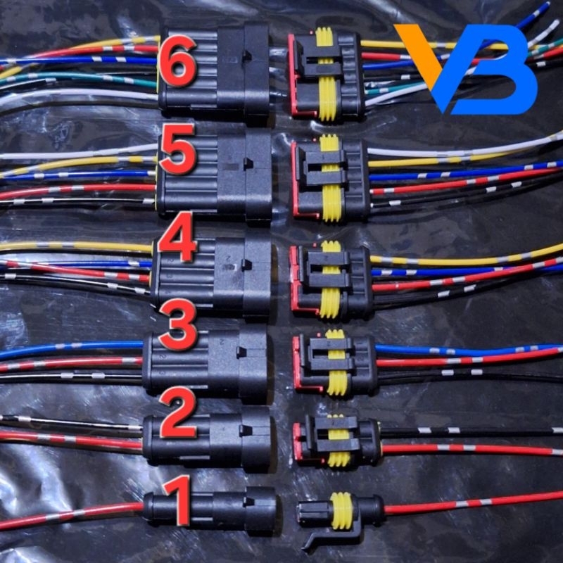 Jual Socket Kabel Waterproof sepasang 1pin 2pin 3pin 4pin 5pin 6pin ...