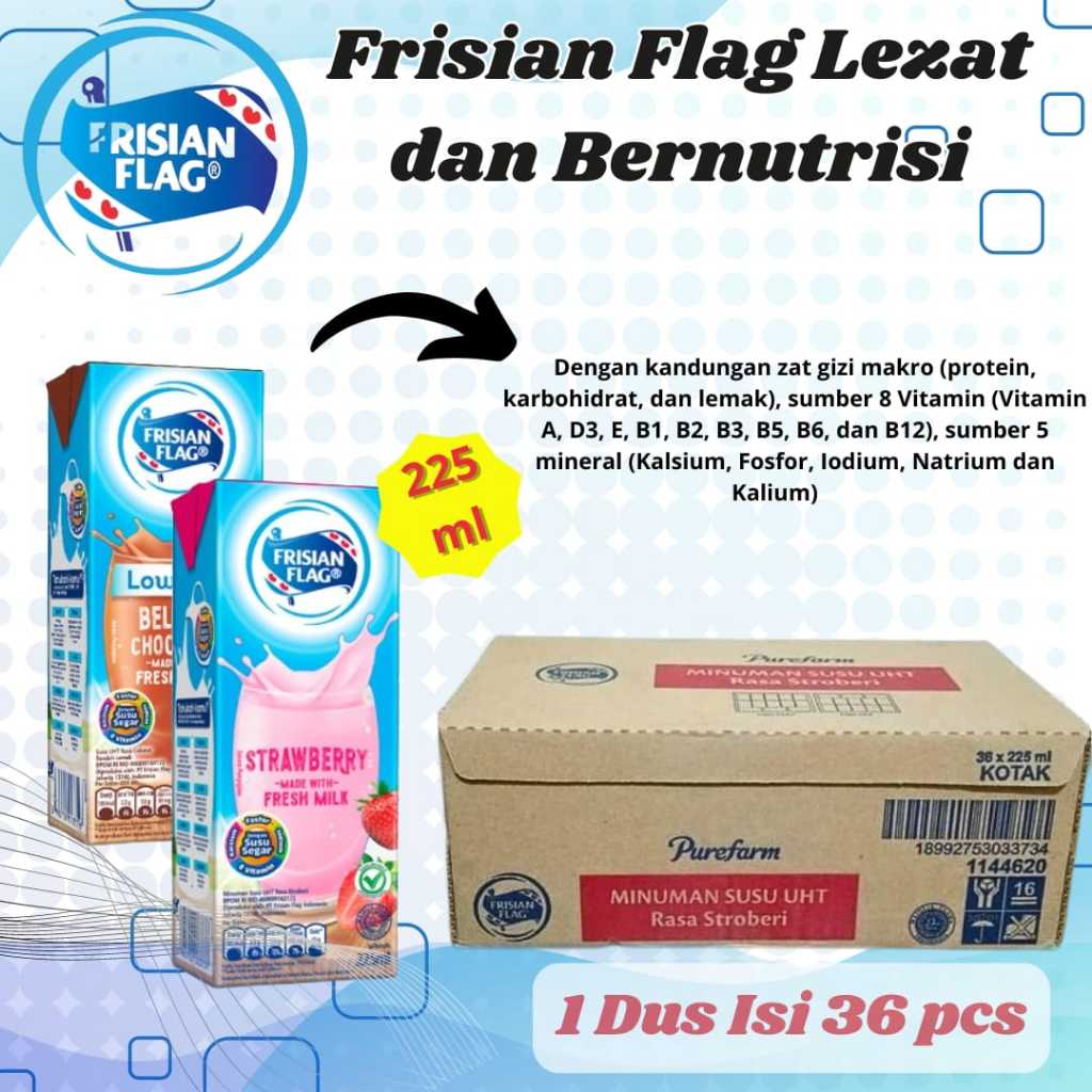 Jual SUSU UHT FRISIAN FLAG 225 ml per Pcs | Shopee Indonesia