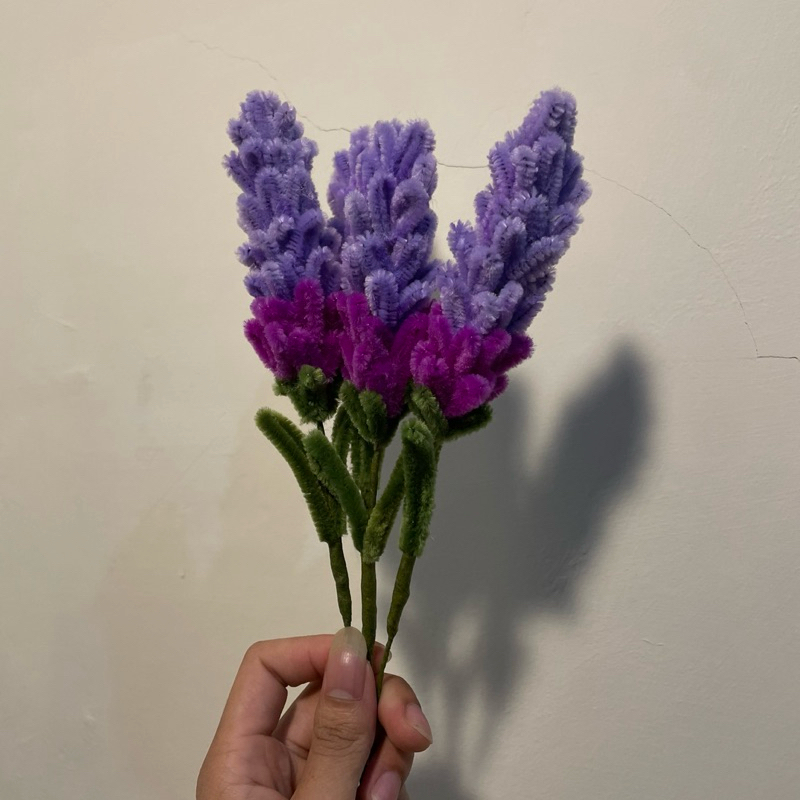 Jual PO‼️{1 tangkai} bunga lavender unggu pink pipecleaner kawat bulu ...