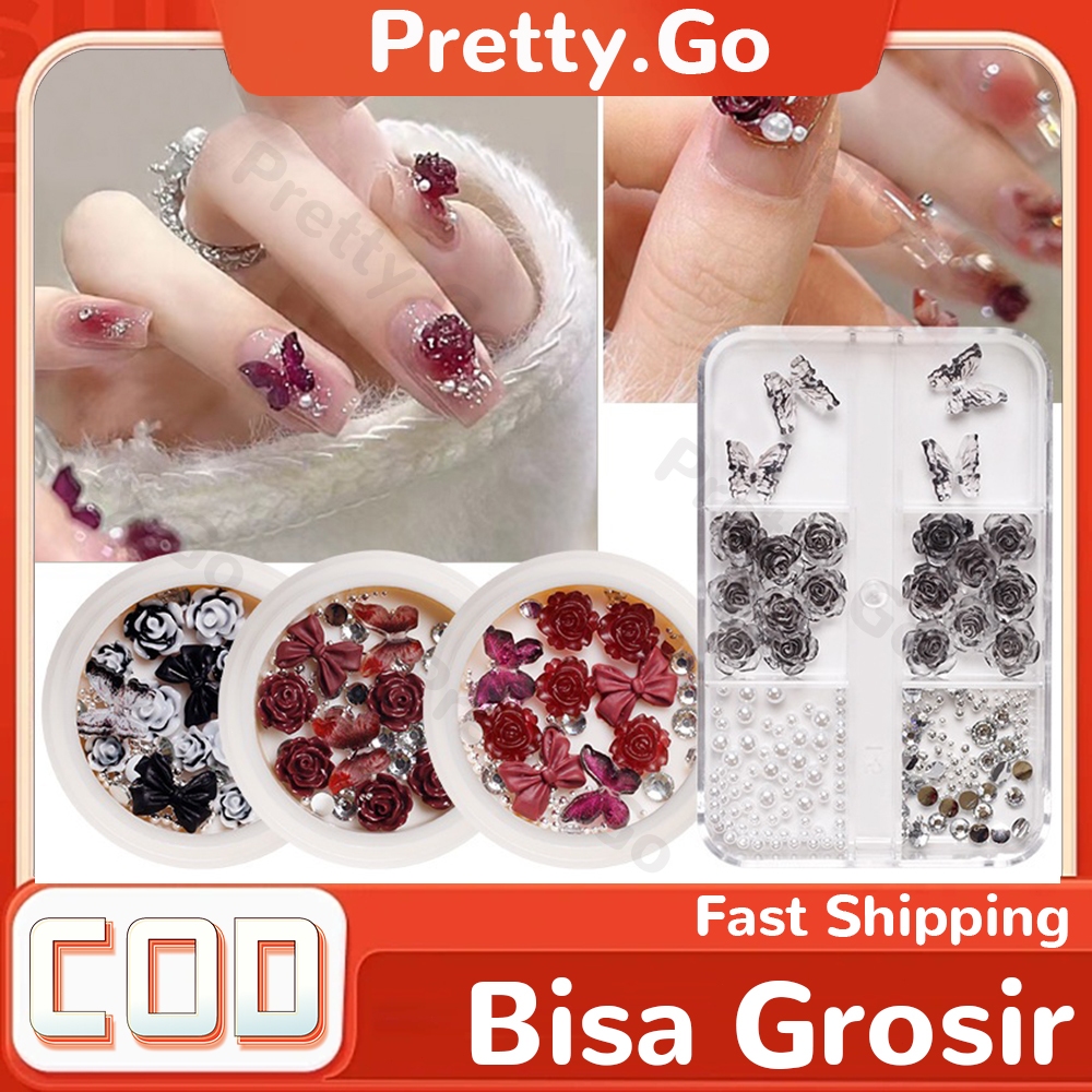 Jual 1 Kotak Aksesoris Nail Art Bunga Camellia Hiasan Kuku 3d Bentuk ...