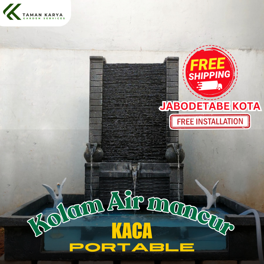 Jual kolam air mancur taman minimalis / kolam ikan kaca portable ...