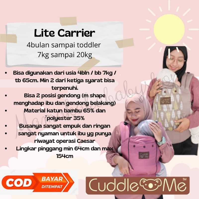Jual [BISA COD dan BISA INSTAN] CuddleMe Lite Carrier/ Gendongan Mshape ...