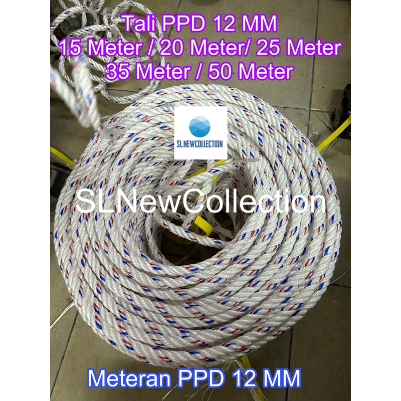 Jual TALI TAMBANG 12 MM METERAN / TALI PPD 12 MM 50 METER | Shopee ...