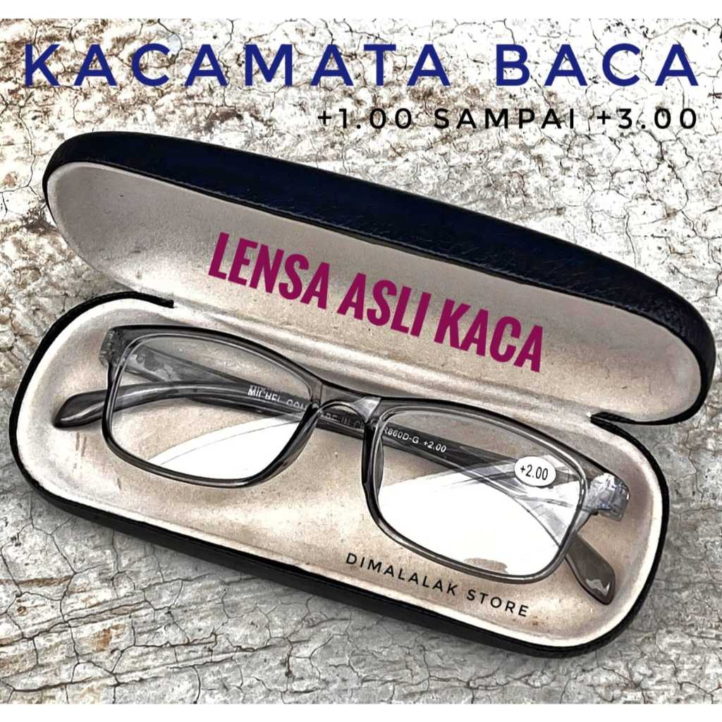 Jual KACAMATA BACA LENSA ASLI KACA UNTUK PRIA DAN WANI FRAME ABU ABU ...