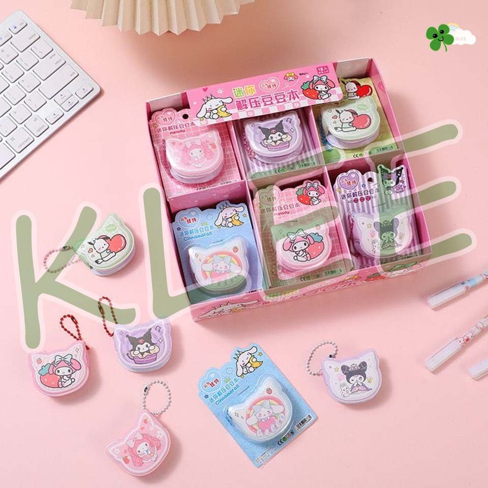 Jual [1 BOX] MINI NOTEBOOK GANTUNG SQUISH SANRIO - BUKU MEMO MINI ...