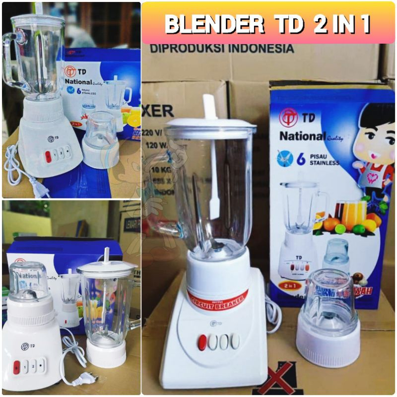 Jual JUALANPRABOT BLENDER TD NATIONAL 2IN1 Blender pelumat bahan kering dan basah | Shopee Indonesia