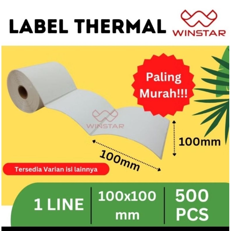 Jual Stiker Resi Thermal 100 x 100 Winstar 500 lembar Grosir | Shopee ...