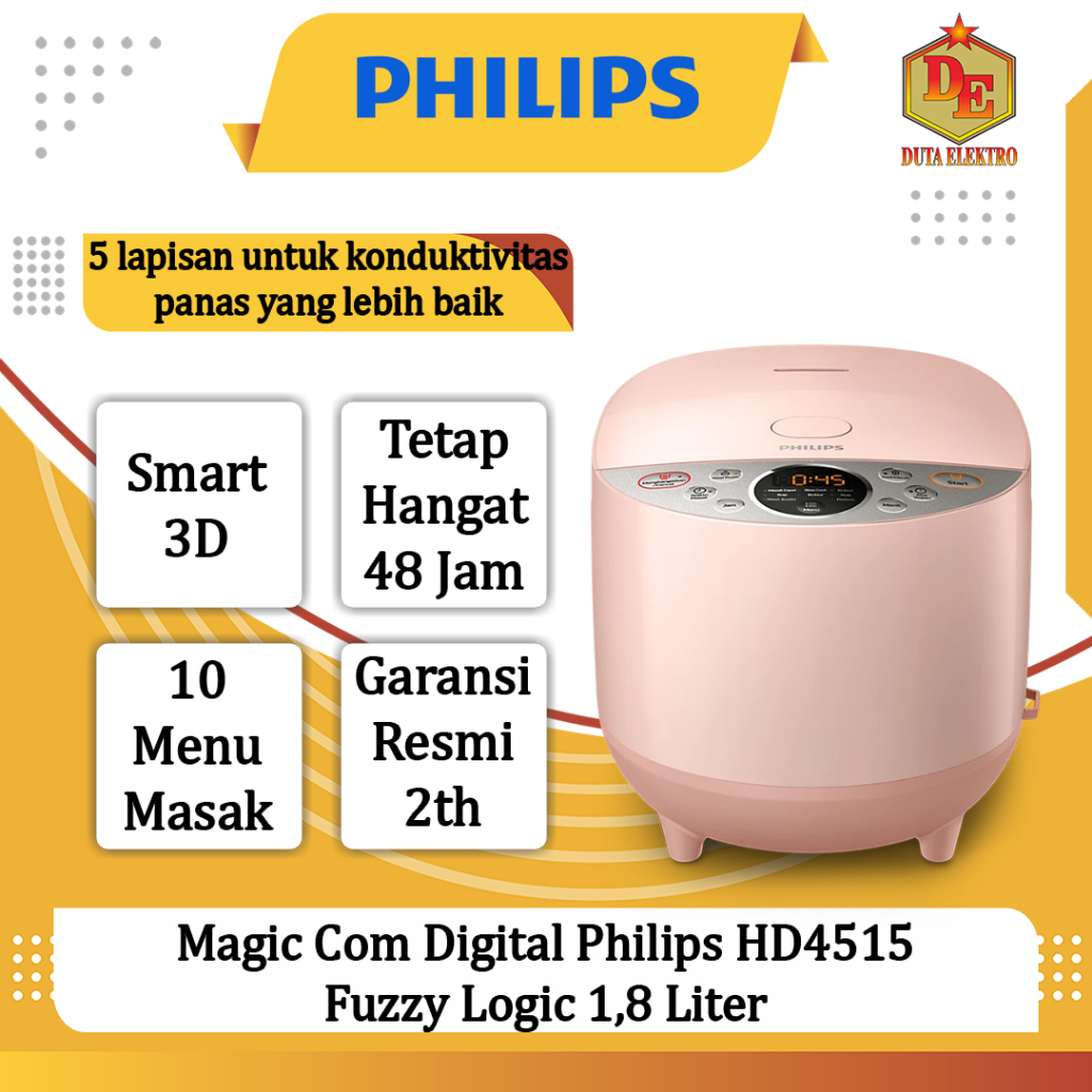Jual Magic Com Digital 1,8 Liter Philips HD 4515 90 Fuzzy Logic ...