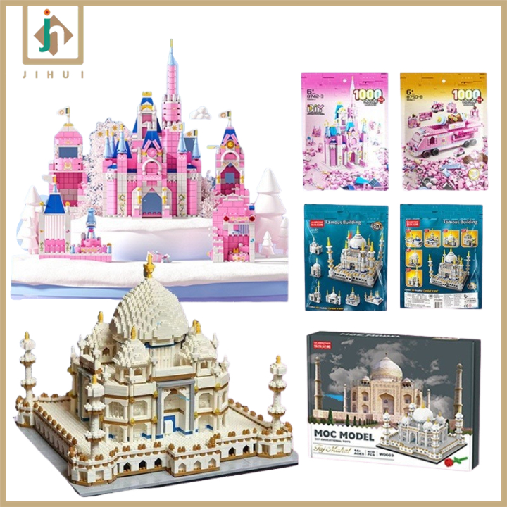 Jual JIHUI Mainan 1000Pcs Disney Castle 3D Susun Edukasi Mainan istana ...
