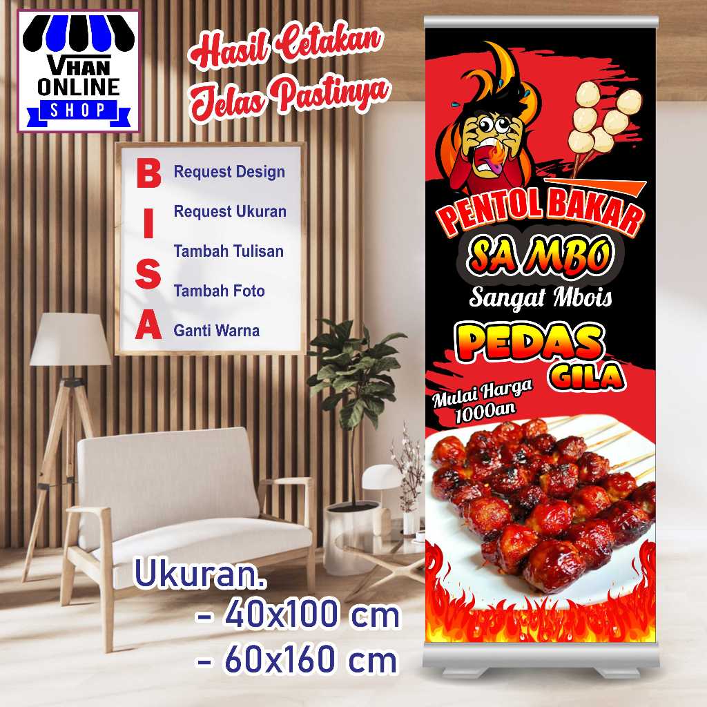 Jual Custom Banner Spanduk MMT Pentol Bakar atau Bakso Bakar Keren ...