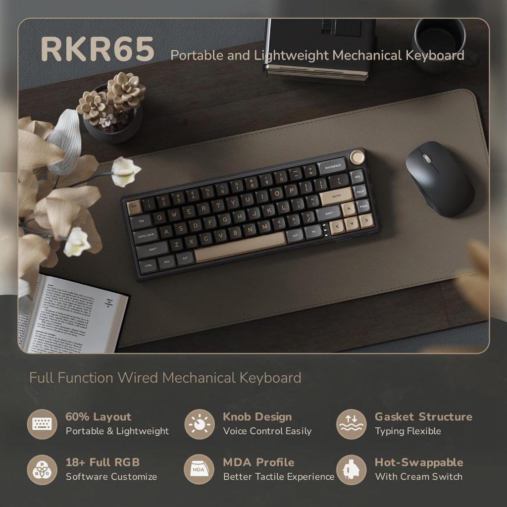 Jual Royal Kludge RK R65 Mechanical Keyboard 65% Knob Gasket Mount RGB ...