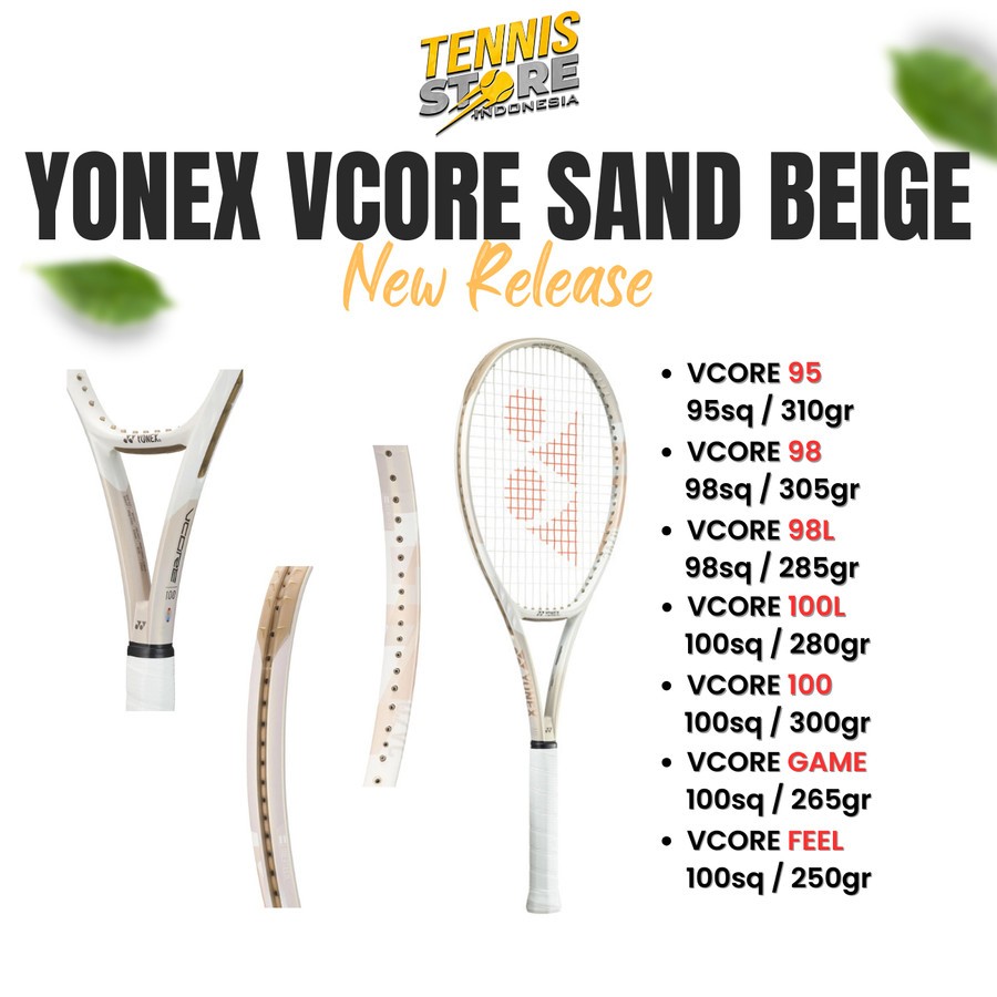 Jual Yonex VCORE 95 / 98 / 98L / 100 / 100L / GAME / FEEL SAND BEIGE Made in JAPAN | Shopee ...