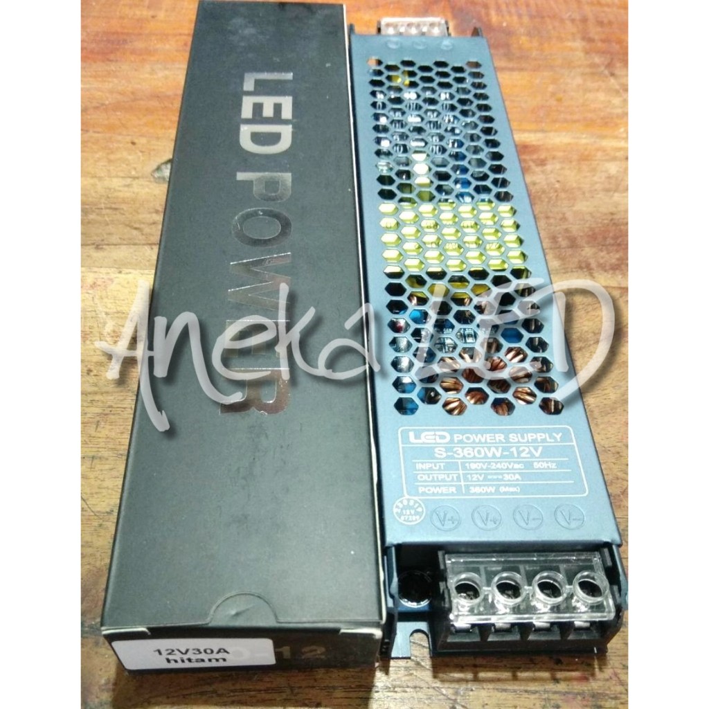 Jual Power Supply Switching 12V 30A 360W Body Slim Hitam | Shopee Indonesia