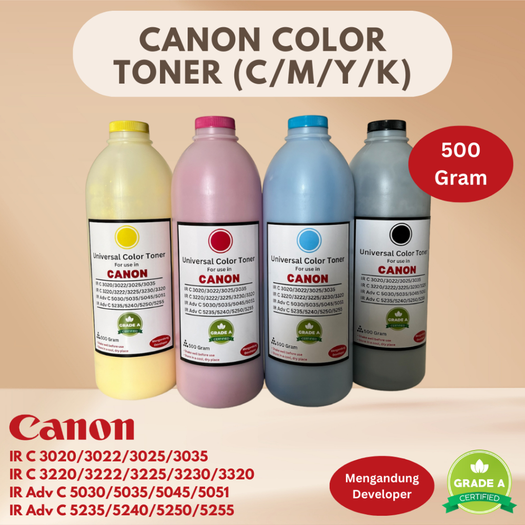 Jual Toner Warna Color Canon CMYK Universal 500 Gram iRC3020/3022/3035 ...