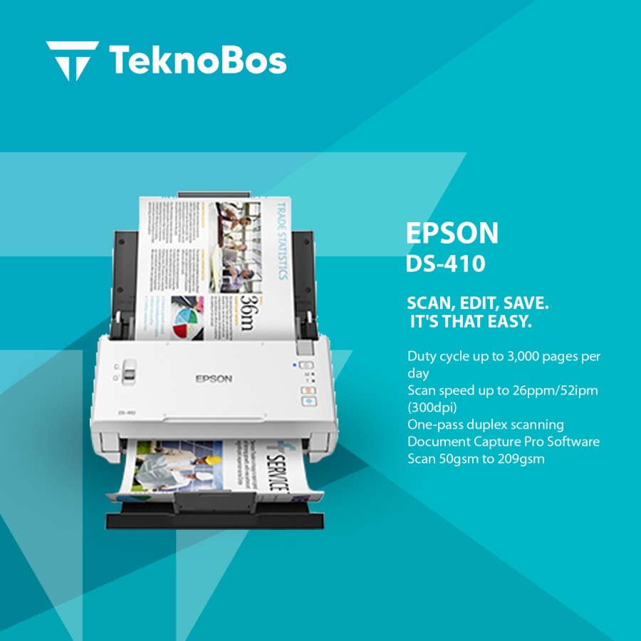 Jual Scanner EPSON DS-410 A4 Duplex Sheet-fed Document Scanner DS410 ...