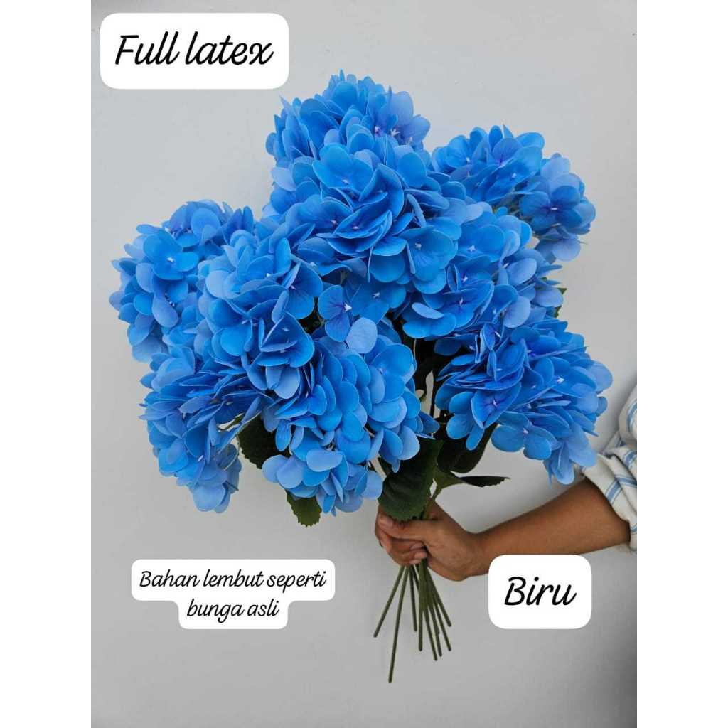 Jual BUNGA HORTENSIA K1 PU REAL TOUCH/ BUNGA ARTIFICIAL HYDRANGEA 1 ...