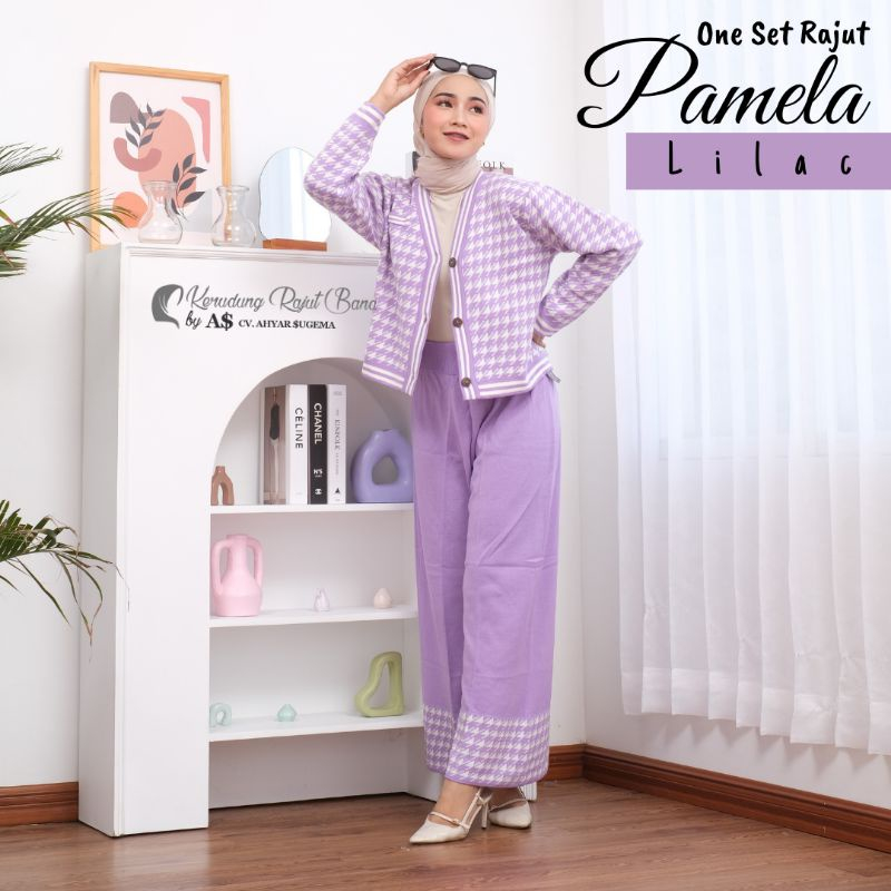 Jual KRB | One Set Rajut Cardy Pamela | Celana Kulot Kotak kotak | 1set ...