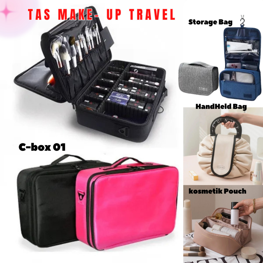 Jual Beauty Case Tas Kotak Kosmetik Make Up Travel Bag Organizer Pouch Cosmetic Wash Bag ...
