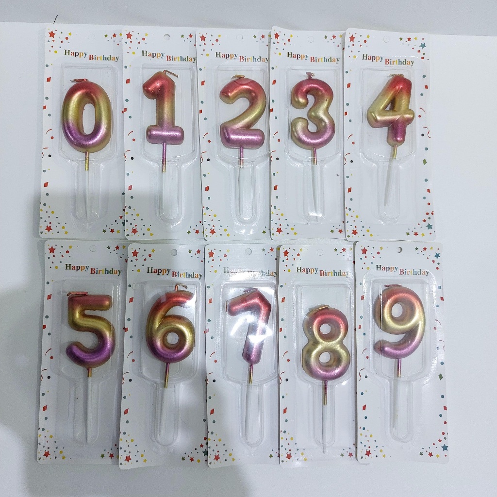 Jual Lilin Ultah Birthday Party Candles Ulang Tahun Model Angka Gradasi ...