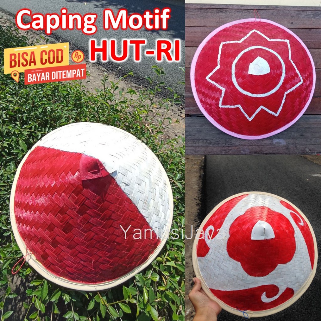 Jual Caping Motif HUT-RI l Topi Caping Merah Putih FREE Kopyah dan Tali ...