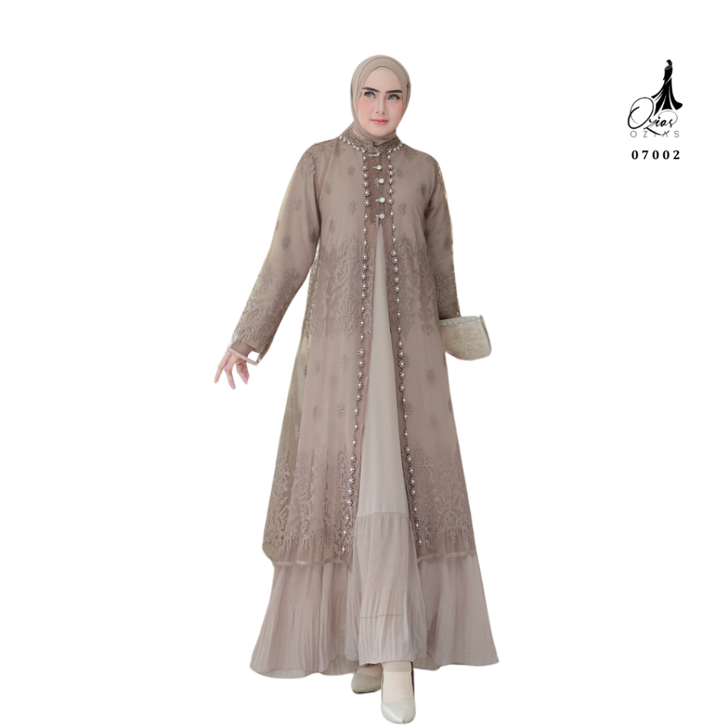 Jual Ozias - Gamis Tile 07002 Ld 105 I Gamis Wanita Outer I Gamis Pesta Mewah | Shopee Indonesia