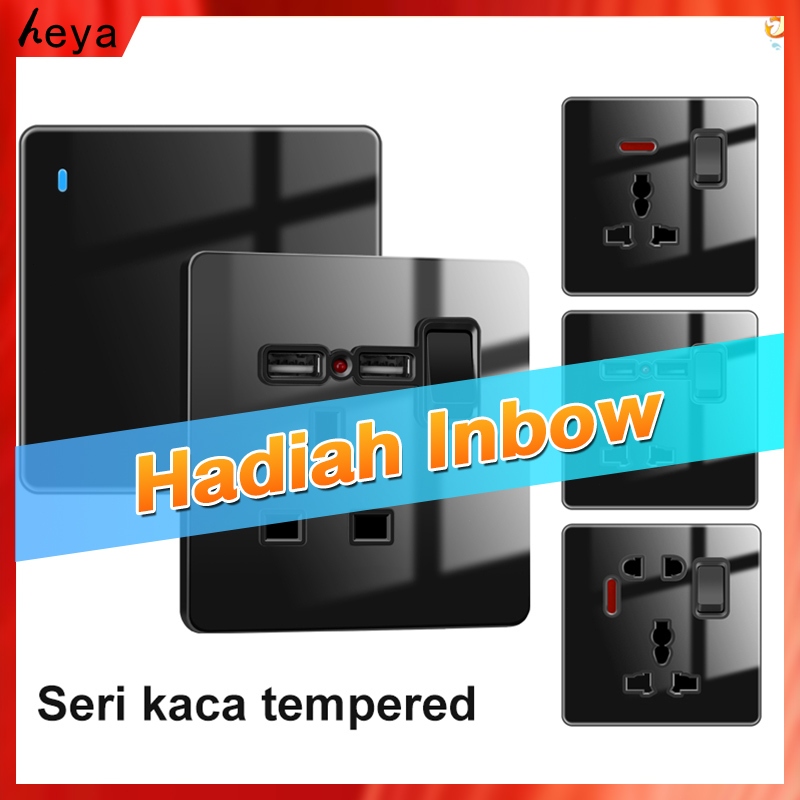 Jual 【Hadiah inbow】Soket Saklar Lampu/Sakelar Hitam Premium Saklar ...
