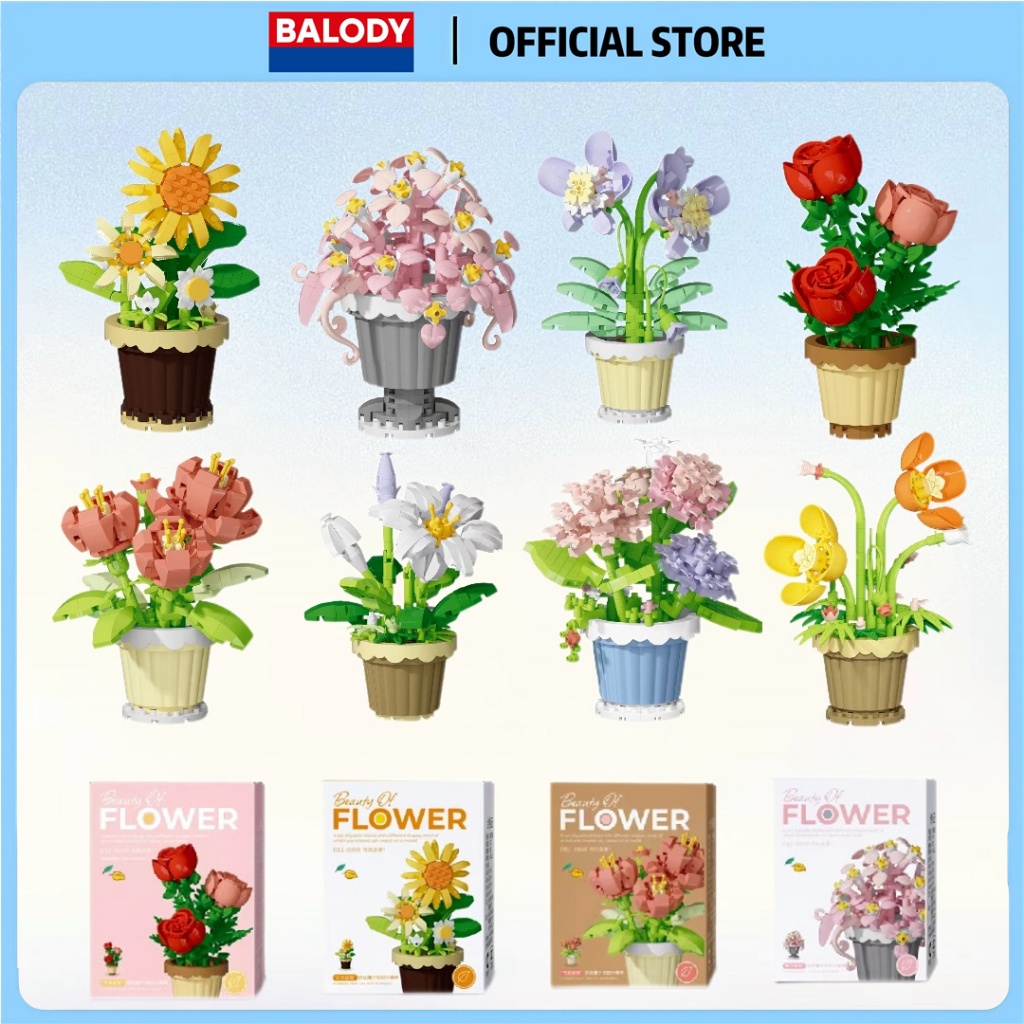 Jual BALODY Balok Bunga Pot Bunga Nano Block Rakitan Bangunan Untuk ...