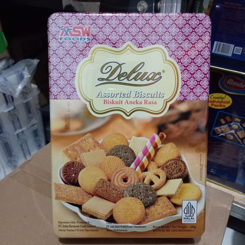 Jual DELUX assorted biscuit aneka rasa 600gr Asw foods biskuit kaleng ...