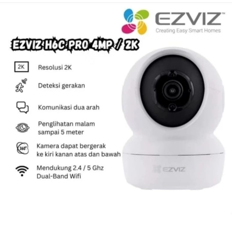 Jual EZVIZ H6C PRO 4MP 2K CCTV CAM Smart Home Ip Camera A cctv Indoor ...