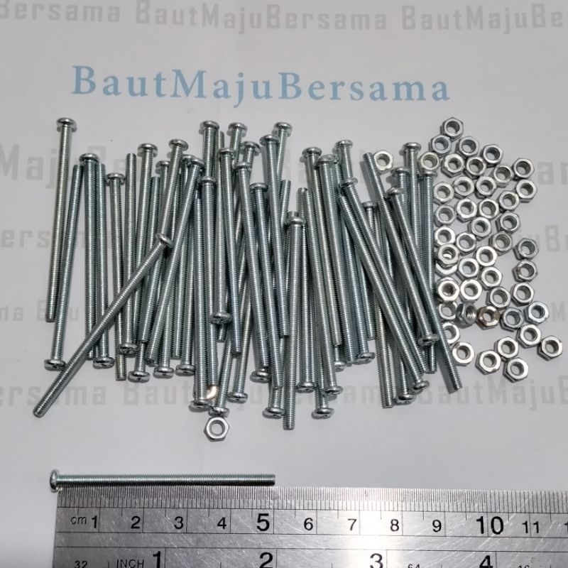Jual Baut mur 6 JP 3mm x 50mm obeng isi 50biji | Shopee Indonesia