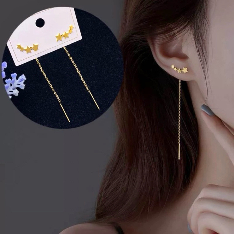 Jual Anting Titanium Silver Bintang Elegan Korea Fashion Style Premium ...