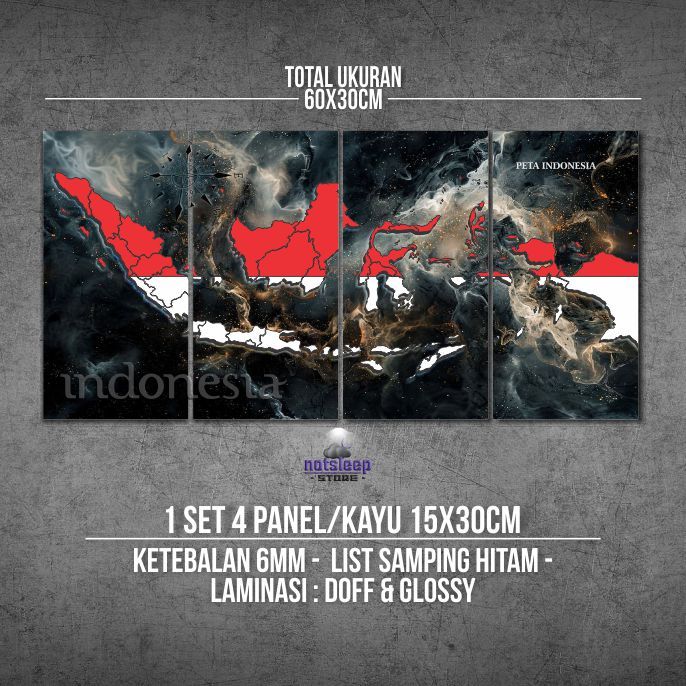 Jual Poster Kayu MDF 1 SET 4 Pcs 15X30 Dekorasi Kamar Hiasan Dinding ...
