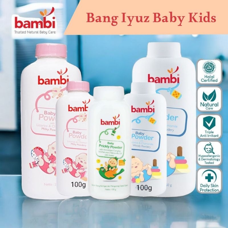 Jual Bambi Baby Powder Woody powdery / Milky Powdery / Prickly Powder ...