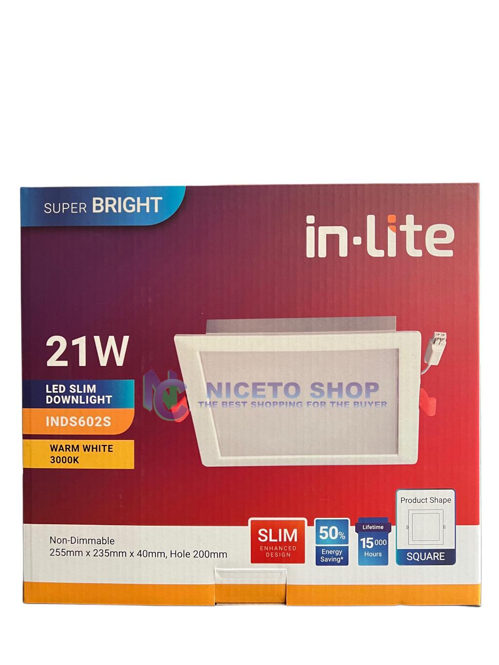 Jual In Lite Lampu Plafon Downlight LED slim Kotak INDS602S 5.5W 7.5W ...