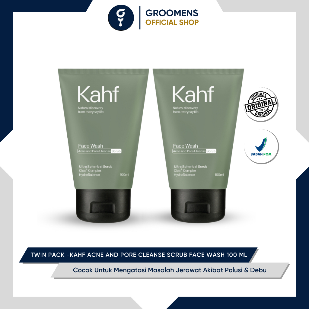 Jual Kahf Acne and Pore Cleanse Scrub Face Wash 100 ml - Twin Pack (2 ...