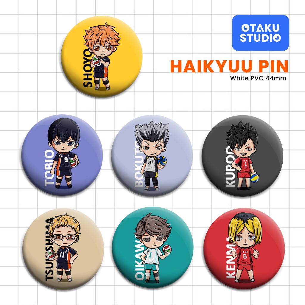Jual Otaku Studio - Pin Bros Anime Haikyuu Karakter Chibi 44mm x 44mm ...