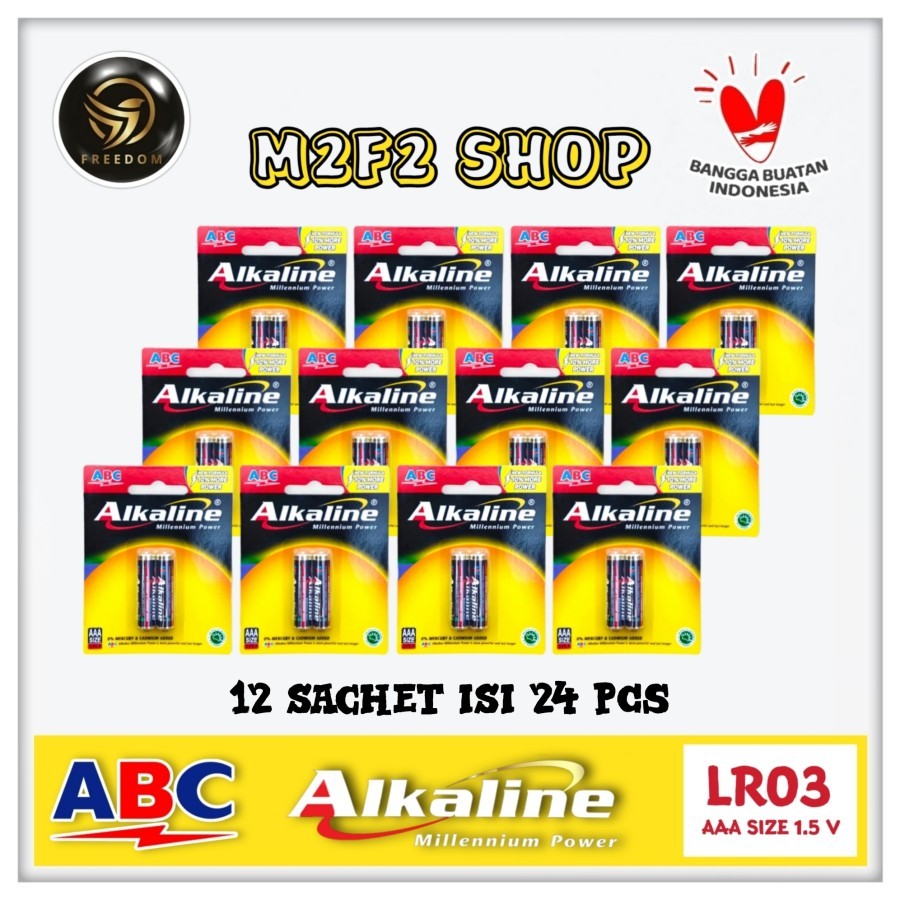 Jual Batu Baterai ABC Alkaline Millenium Power Hitam Dry Cell Ukuran A3 ...