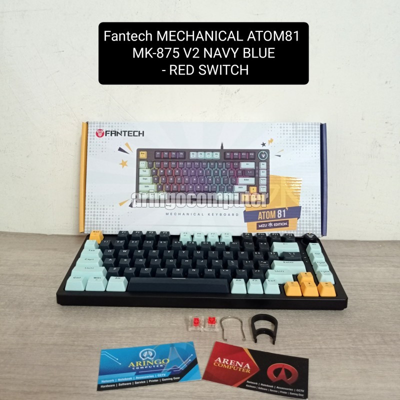 Jual Keyboard Fantech MK-875 V2 MECHANICAL ATOM81 NAVY BLUE - RED ...