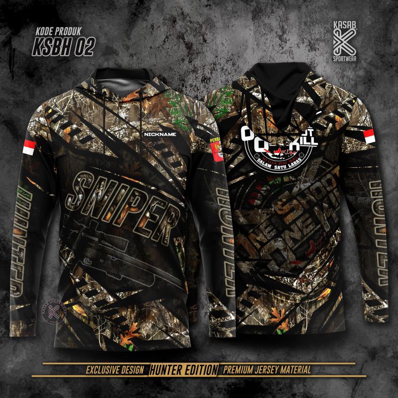 Jual JERSEY HOODIE CAMO BEBURU SNIPER HUNTER ONE SHOOT ONE KILL FULL ...