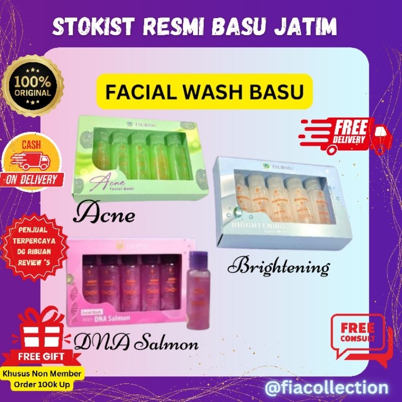 Jual FACIAL WASH CAIR SABUN CAIR BASU BRIGHTENING WHITENING ACNE DNA ...