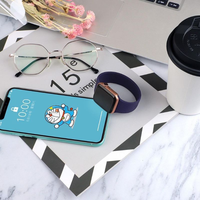 Jual Strap Apple Watch 38-40 Series 1/2/3/4/5/6 SE Silicone Single Loop ...