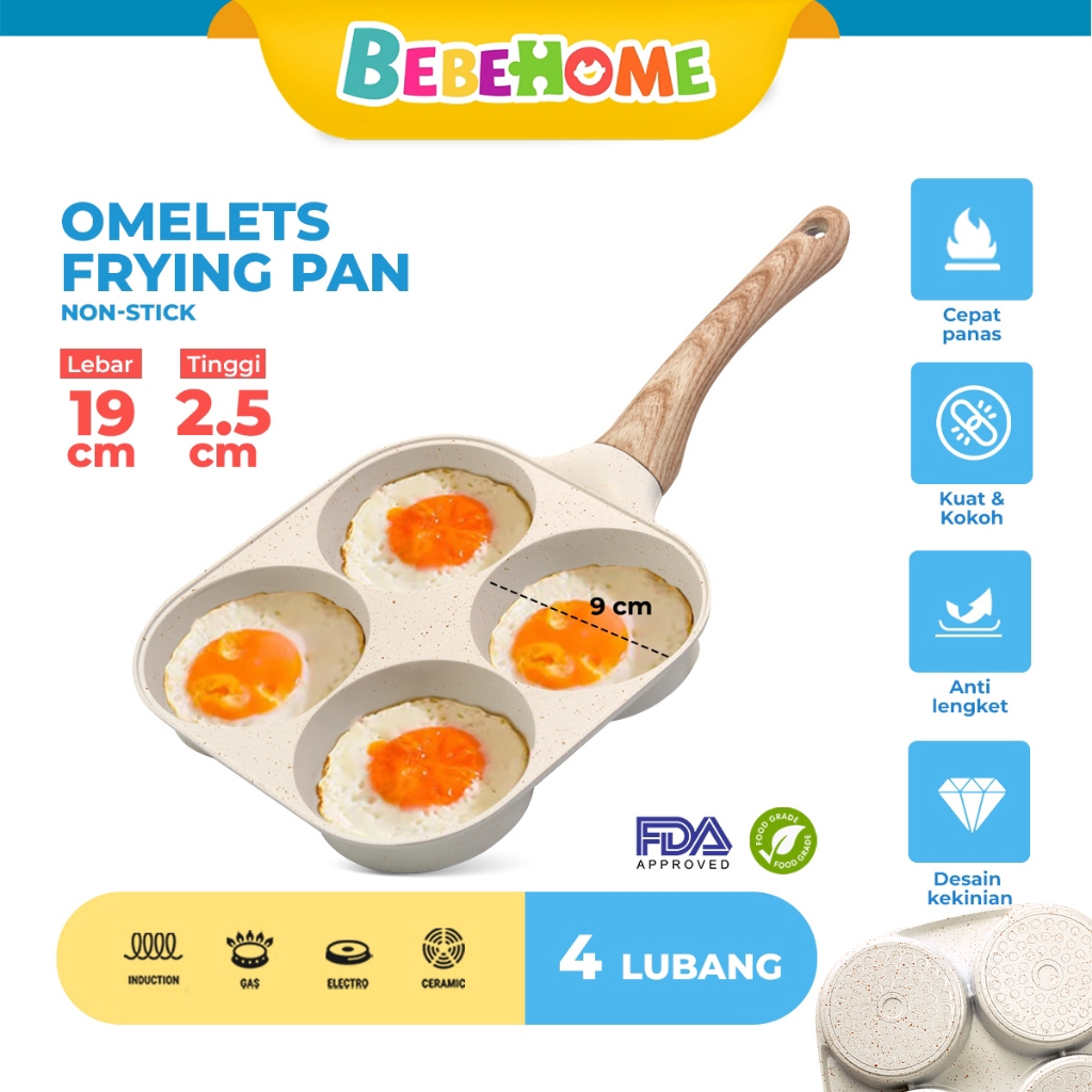 Jual BEBEHOME Panci Penggorengan Telur Pancake/Panci Steak Grill Egg ...