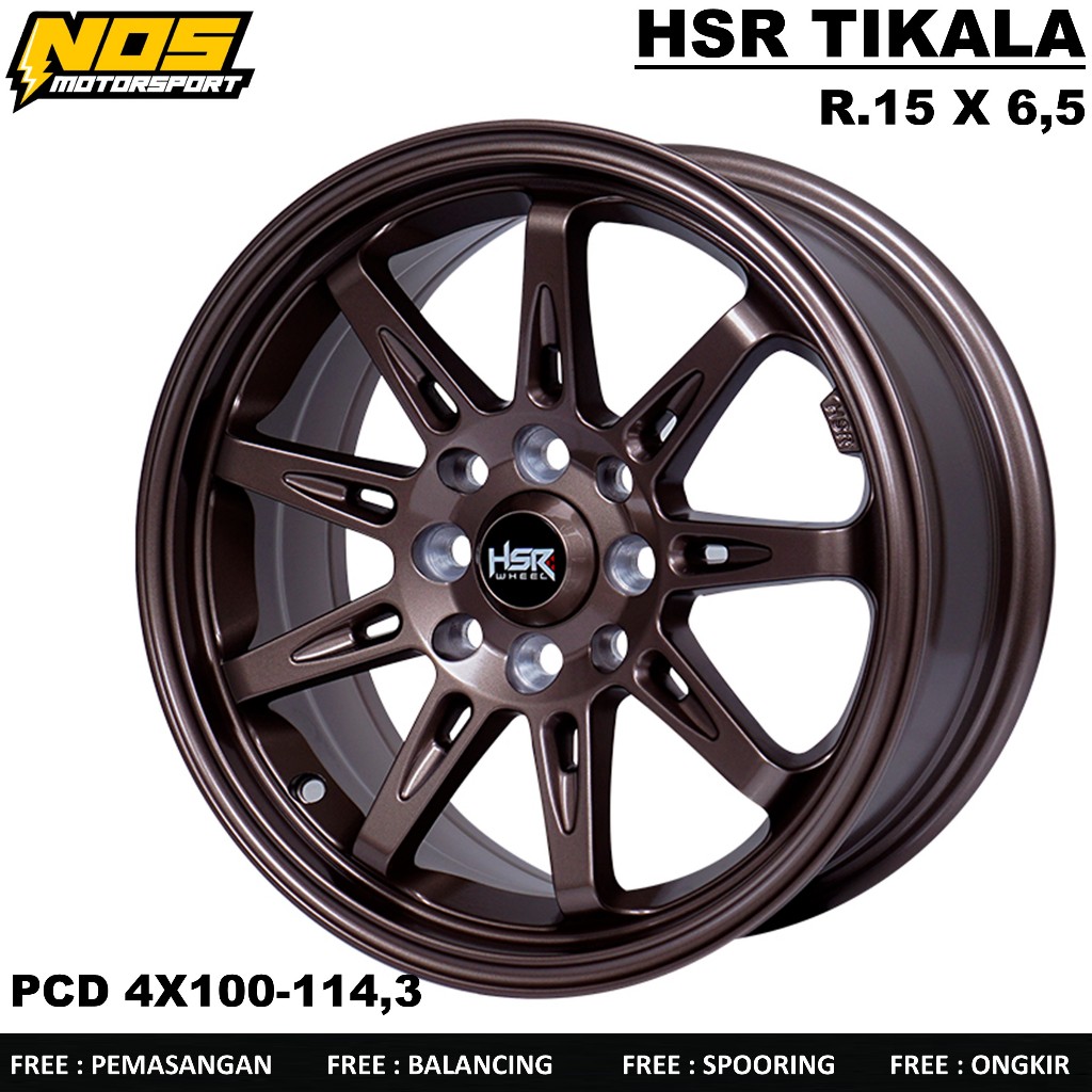 Jual HSR TIKALA R15 pelek racing mobil brio avanza dll lubang baut 4 lebar 6,5 et 42 warna ...