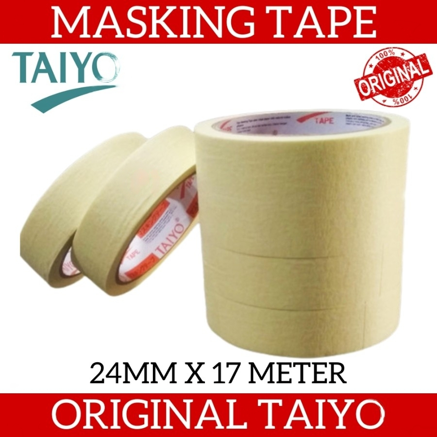 Jual Original Taiyo Lakban Kertas Masking Tape ( 24 mm x 17 Meter ...