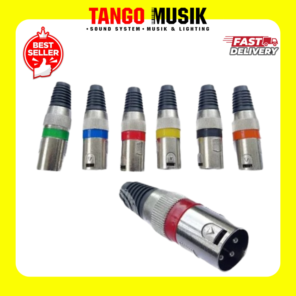 Jual JACK CANON JANTAN WARNA (XLR MALE) TERLARIS / JACK CANON CANARE 3 ...