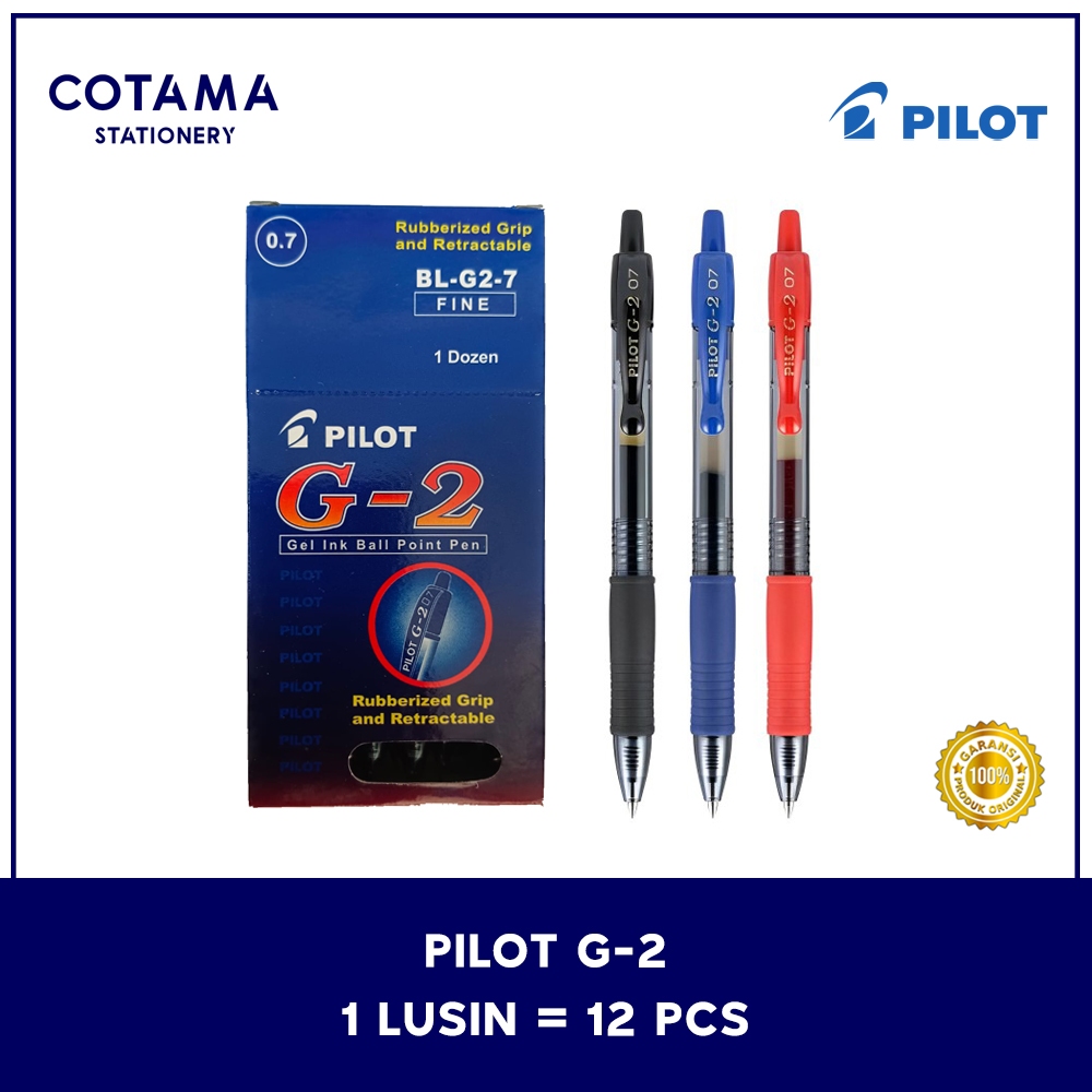 Jual Pulpen Pilot G-2 G2 Fine Gel Pen 0.5/0.7 mm - 1 lusin isi 12 pcs ...