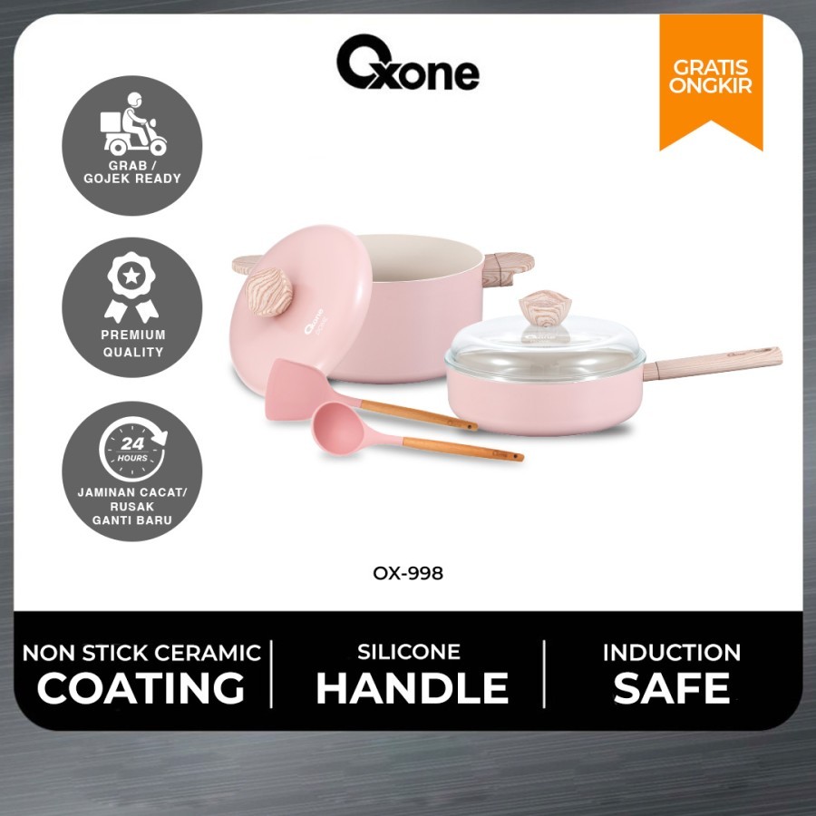 Jual OXONE Dome Ceramic Cookware Set - OX998 - 100% ORI | Shopee Indonesia
