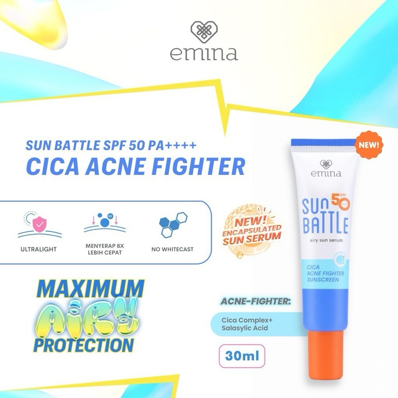 Jual EMINA CICA ACNE FIGHTER SUNSCREEN SPF 50 PA++++ 30ml / EMINA ...