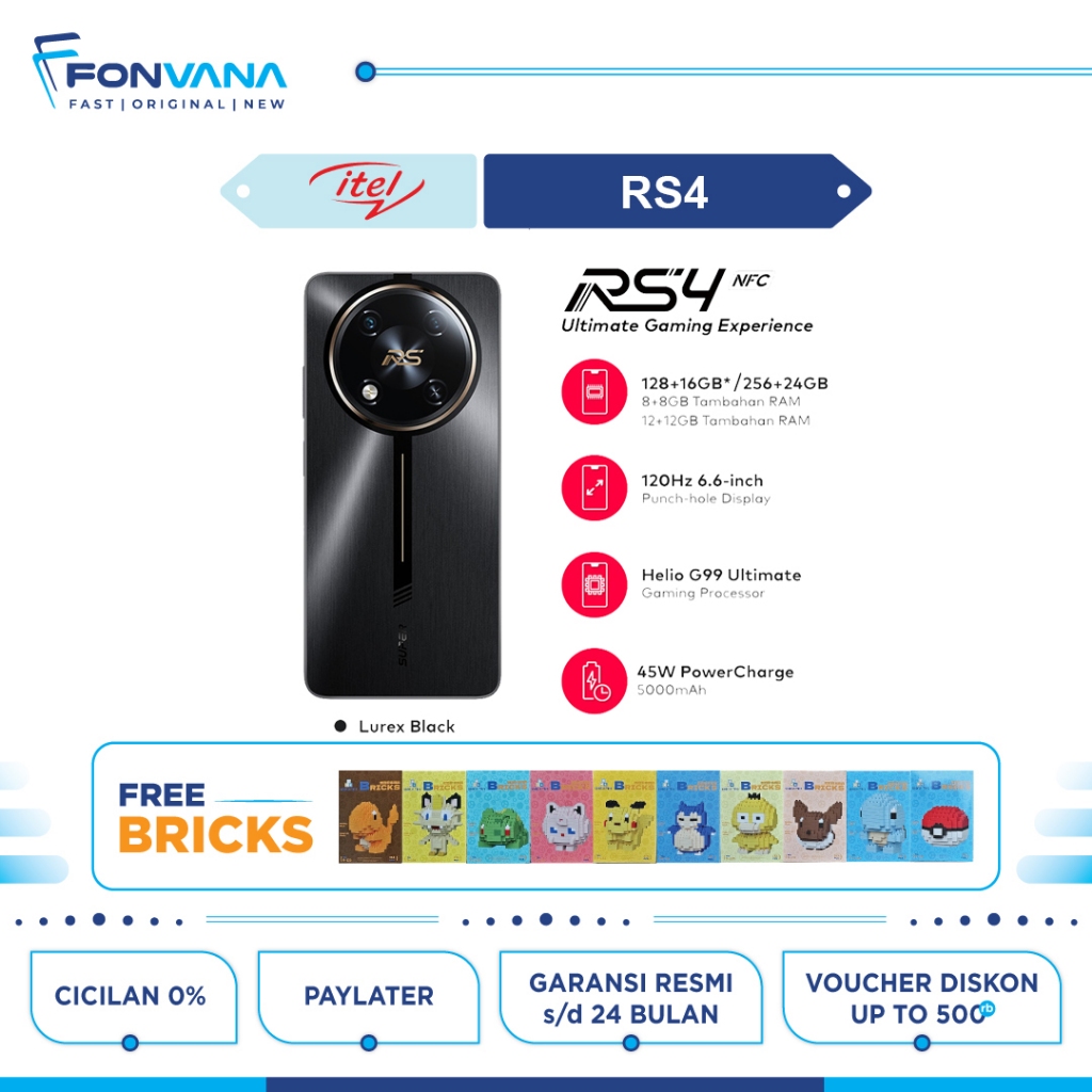 Jual itel RS4 RAM 12/256GB NFC | G99 Ultimate | 45W Power Charge ...